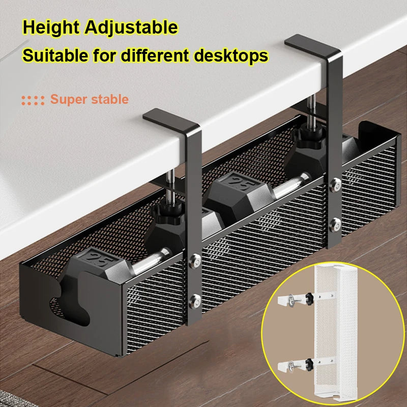 Undertable Storage Rack Metal Cable Tray Adjustable Computer Desk Wire ...